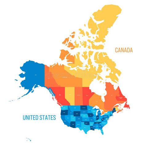 Canada Politische Landkarte Der Verwaltungsabteilungen Vektor