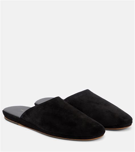 Franco Suede Slides In Black The Row Mytheresa