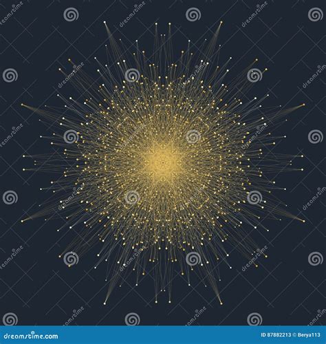Fractal Element With Connected Lines And Dots Big Data Complex