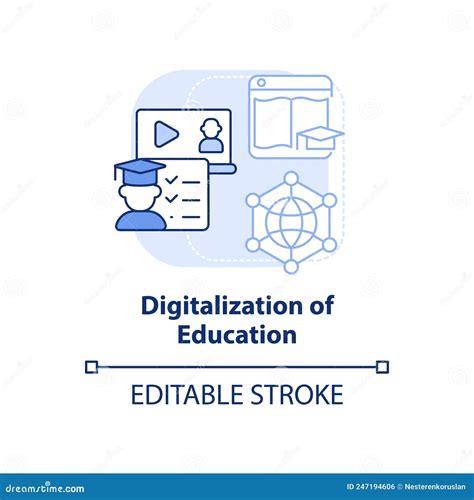 Digitalization Of Education Blue Gradient Concept Icon Vector