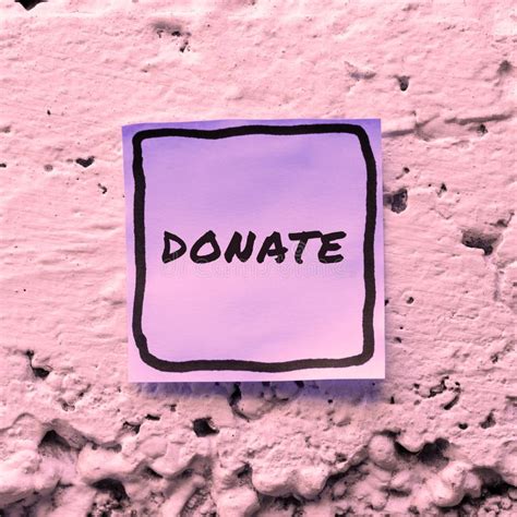 Writing Displaying Text Donate Concept Meaning Give Money Or Goods For
