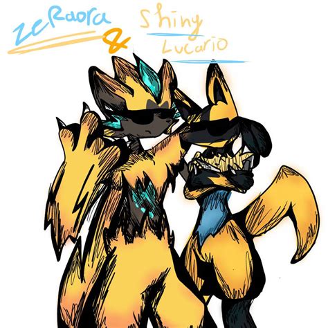 Zeraora And Shiny Lucario By Sundawn109 On Deviantart