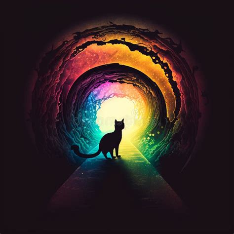 Rainbow Bridge Rainbow Cat Death Rainbow Cute Cat Tunnel Generative Ai