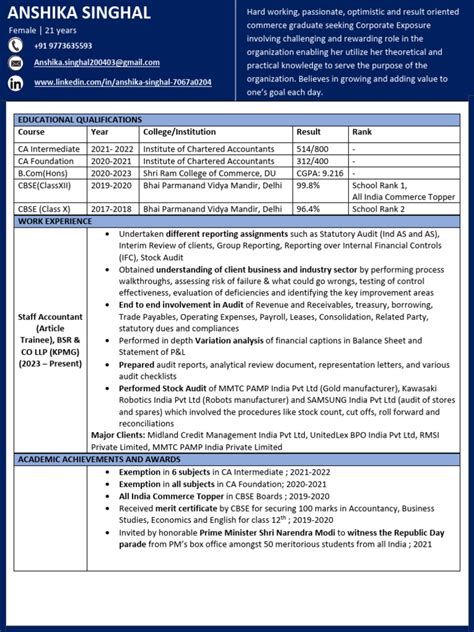 Anshika Singhalcv Pdf Business