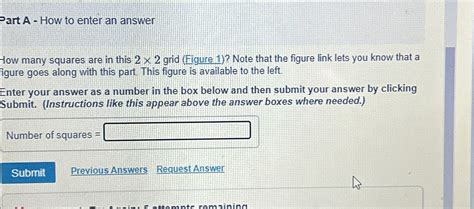 Part A How To Enter An Answer NHow Many Squares Chegg Com