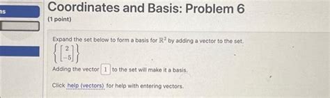 solved coordinates and basis problem 6 1 point expand the