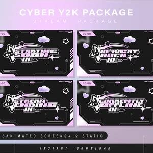 Bunny Cyber Y K Twitch Pack Animated Stream Pack Streaming Scenes Twitch Overlays