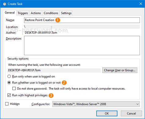 Scheduling Automatic Creation Of System Restore Points In Windows 10