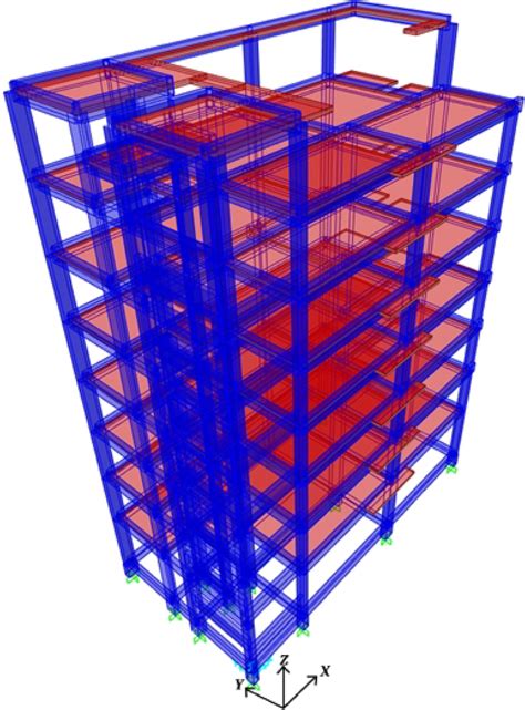 Three Dimensional View Of The Modeled Building Download Scientific