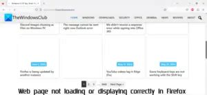 Web Page Not Loading Or Displaying Correctly In Firefox