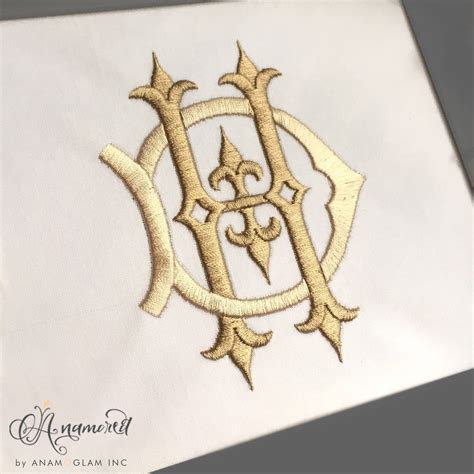 Interlocking D And H Embroidery Monogram Design For Machine Embroidery