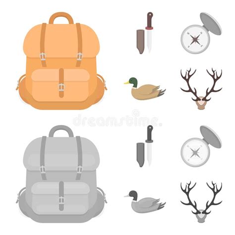 Hunting Set Icons In Outline Style Big Collection Of Hunting