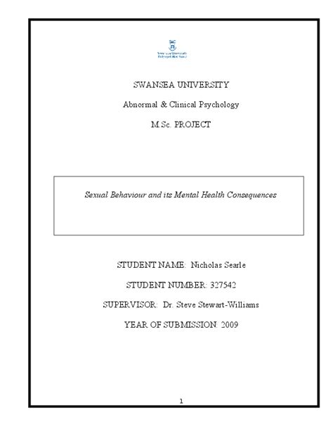 Doc Sexual Behaviour And Its Mental Health Consequences