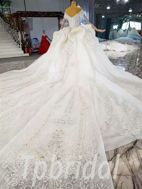 Beaded Lace Ball Gown Wedding Dress Haute Couture Bridal Gown