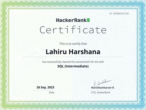 Lahiru Harshana On Linkedin Im Happy To Share That Ive Obtained A New Certification Sql