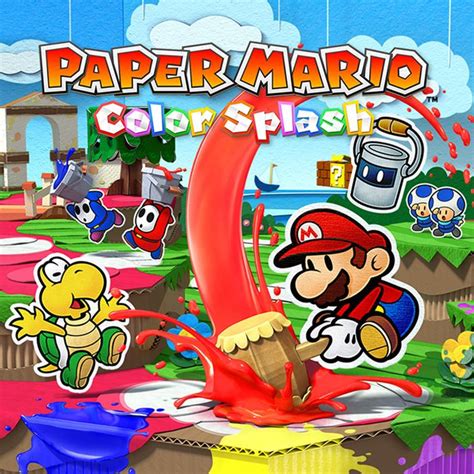Paper Mario Color Splash 2016 Wii U Box Cover Art MobyGames