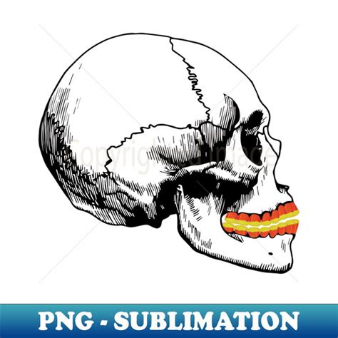 Skull With Candy Corn Teeth Premium Sublimation Digital Do Inspire Uplift