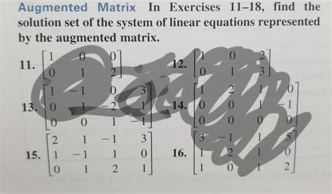 Solved O Augmented Matrix In Exercises Find Chegg