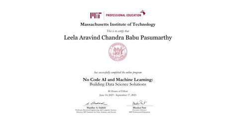 Leela Aravind Pasumarthy On Linkedin Program Completion June • Leela