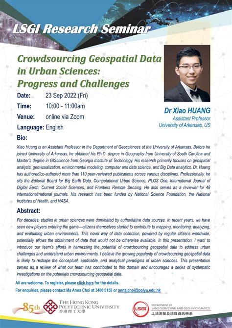 Xiao Huang On Linkedin Invited By The Department Of Land Surveying And