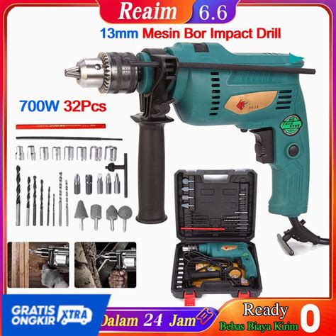 Jual REAIMGaransi Tahun Mm Mesin Bor Impact Drill Koper Set Besi Kayu Tembok W Modern