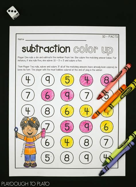 Subtraction Fact Fluency Playdough To Plato