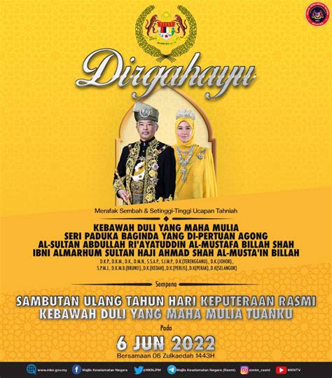 MAJLIS KESELAMATAN NEGARA On Twitter Dirgahayu Tuanku Merafak Sembah