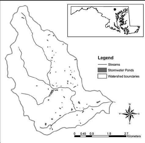 Location Of Stormwater Ponds In The Red Run Watershed Baltimore