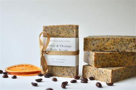 Coffee And Orange Body Scrub Soap Bar Natural Soap Bar Exfoliating