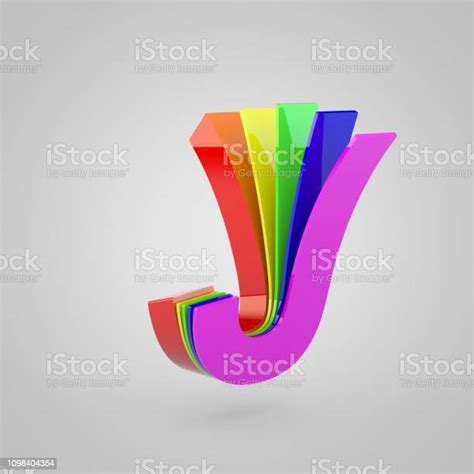 3d Letter J Uppercase 3d Render Cutaway Rainbow Font Pride Colors