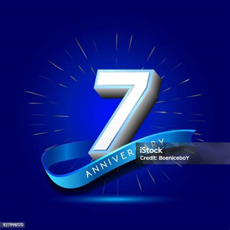 크리에이 티브 포스터 소책자 전단지 전단지 잡지 초대 카드 리본 7 주년 기념일 템플릿 웹 게임 디자인 광고에 대한 스톡 벡터 아트 및 기타 이미지 Istock