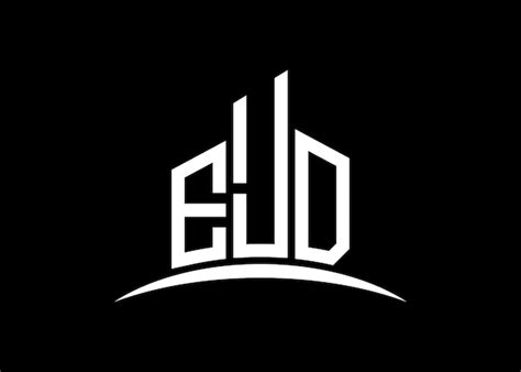 문자 Ejd 빌딩 터 모노그램 로고 디자인 템플릿 빌딩 모양 Ejd 로고 프리미엄 벡터