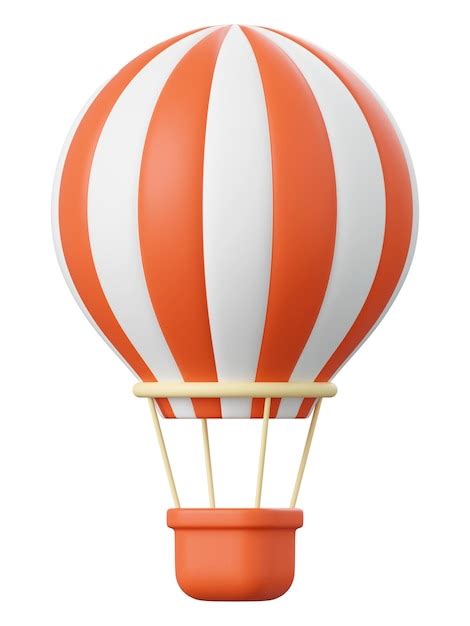 Иллюстрация летней концепции на воздушном шаре 3d Премиум Psd