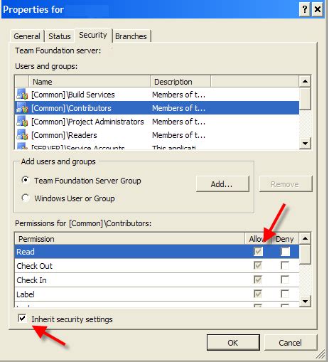 Team Foundation Server Observations Bucket When Permission Inheritance Is Evil