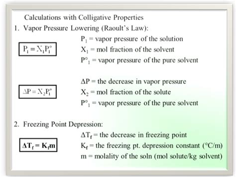 Colligative Properties Equations