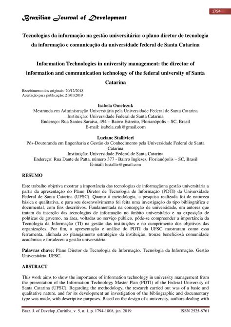 PDF Brazilian Journal Of Development