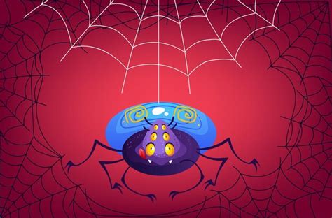 Premium Vector Halloween Spider Spooky Spiderweb Cobweb Concept Flat Graphic Design Illustration