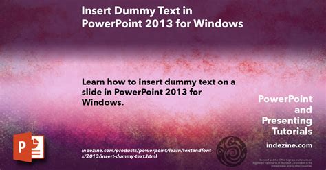 Insert Dummy Text In PowerPoint 2013 For Windows