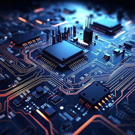 Hightech Circuit Board Premium Ai Generated Image