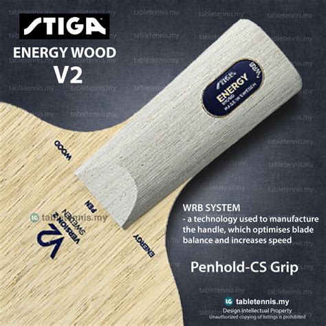 Stiga Blade Energy Wood V2 WRB CS All Wood Table Tennis Blade Paddle