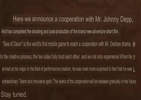 Berkolaborasi Dengan Johnny Depp Sea Of Dawn Game Mobile Mmorpg Lalu