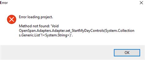Error Loading Project Support Center