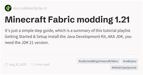 Minecraft Fabric Modding 121