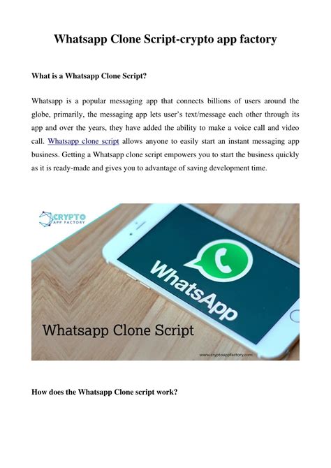 Ppt Whatsapp Clone Script Crypto App Factory Powerpoint Presentation Id
