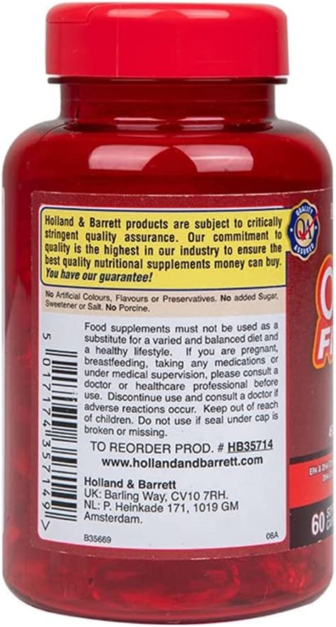 Holland And Barrett Extra Strength Omega 3 Fish Oil 60 Capsules 1500mg