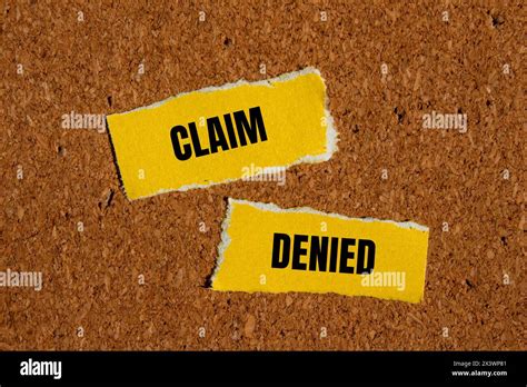 Conceptual Claim Denied Symbol Stock Photo Alamy