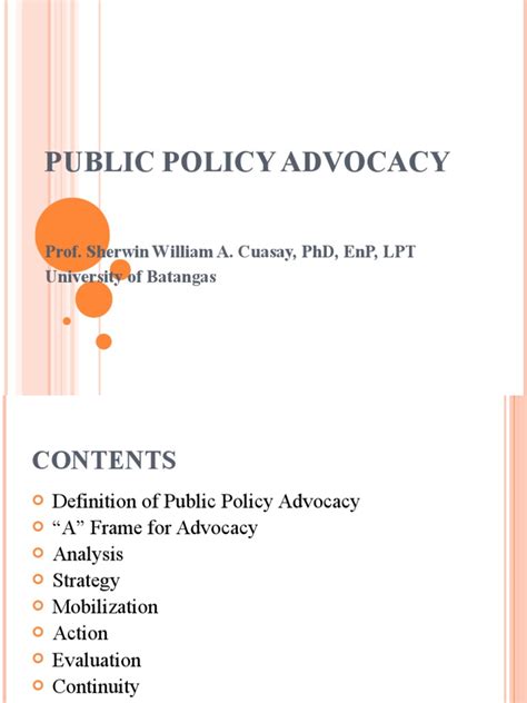 Public Policy Advocacy Pdf Policy Decision Making