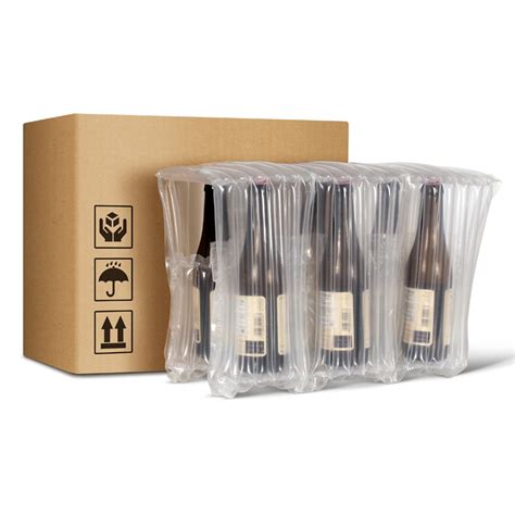 Transparent Color Wine Bottle Inflatable Cushion Packaging Six Pack Air Column Bag China Air