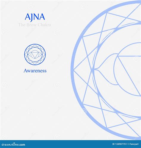 Ajna The Brow Chakra Which Stands For Awareness Stock Vector