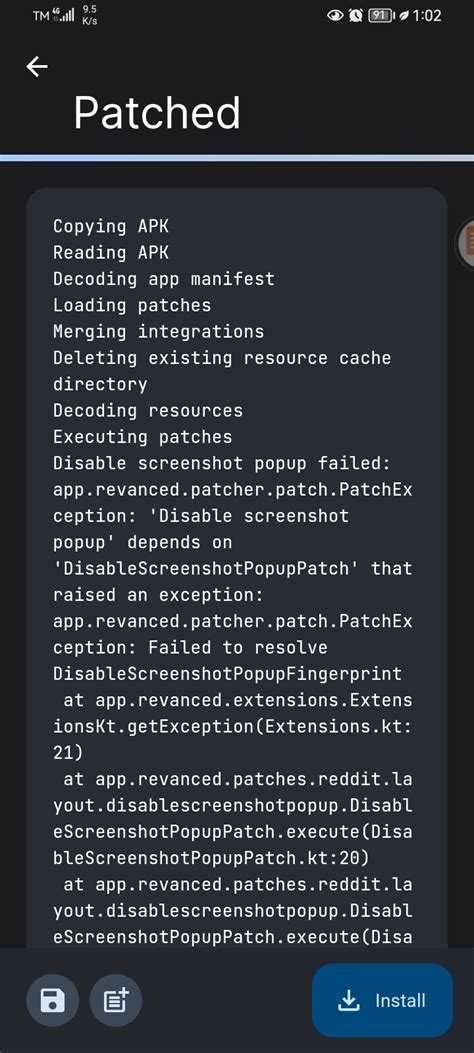 Bug Reddit Disable Screenshot Popup Failed Issue Revanced